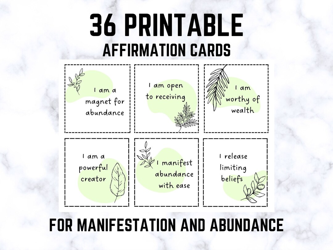 Affirmation Cards Printable, Manifestation and Abundance Affirmation ...