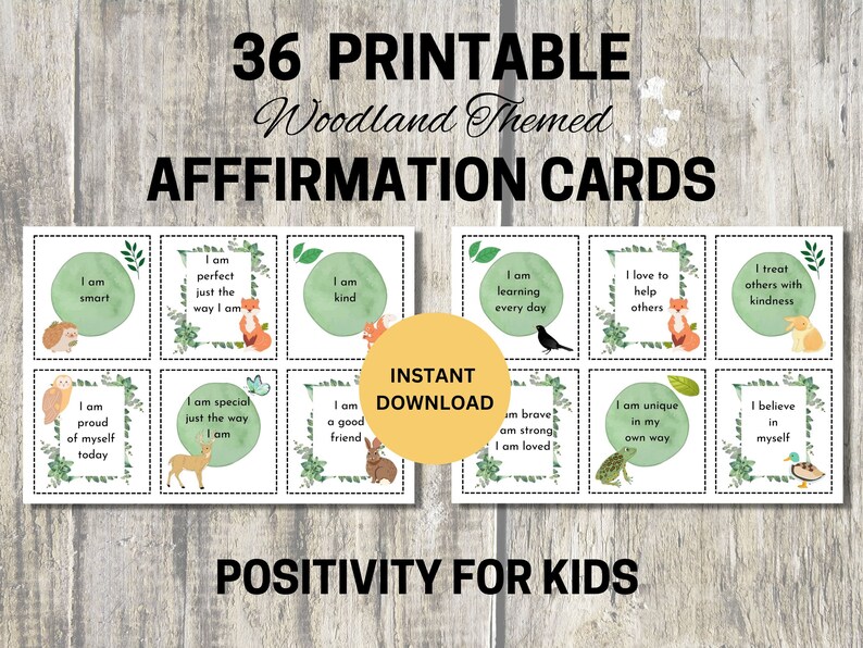 Positive Affirmation Card Printable for Kids// Positive Mindset for ...