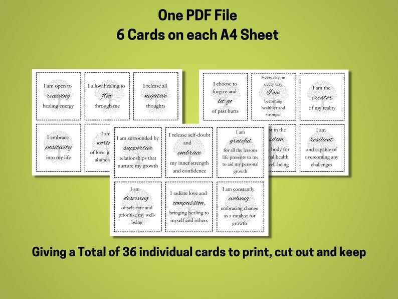Affirmation Cards Printable, Healing and Personal Growth Affirmation ...