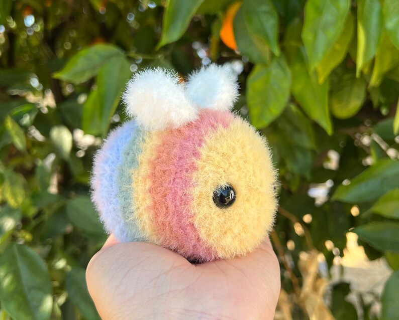 Fuzzy Bee - Fuzzy Rainbow Crochet Plushie - Etsy