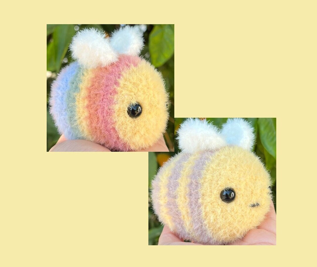 Fuzzy Bee - Fuzzy Rainbow Crochet Plushie - Etsy