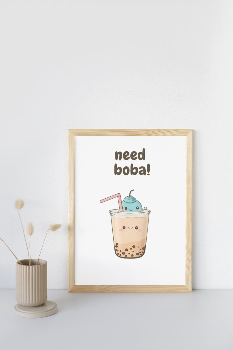 Boba Tea Wall Art Printable Digital Download Boba Print, Boba Tea Print ...