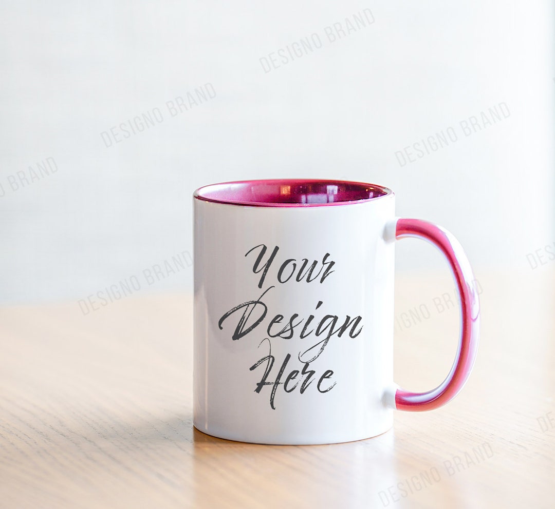 MAROON & WHITE Two Tone Coffee Mug Mockup, 11 Oz Mug Mockup, Mug Mockup ...