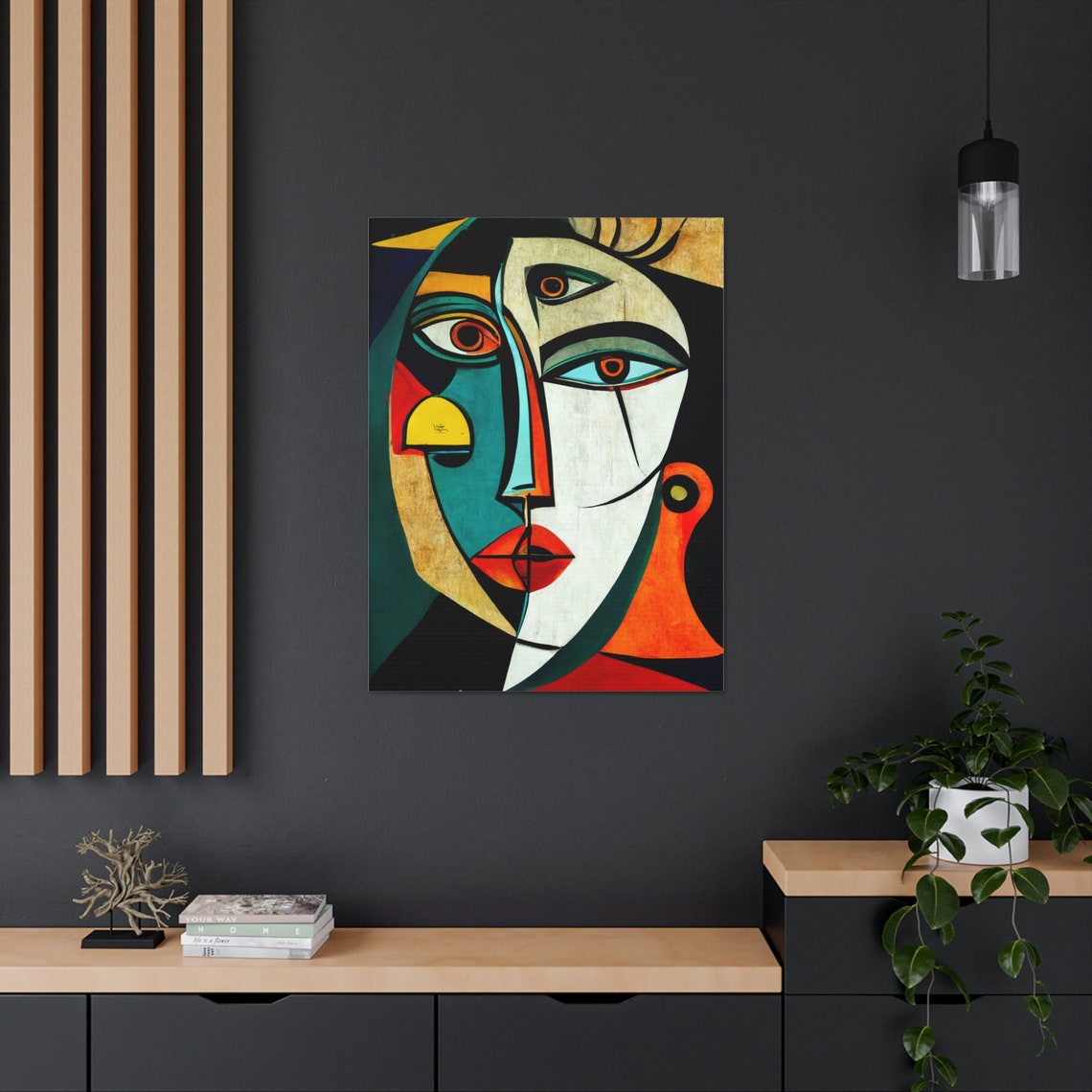 Modern Decor, Cubism Portrait, Art for Home, Gallery Wall, Contemporary ...