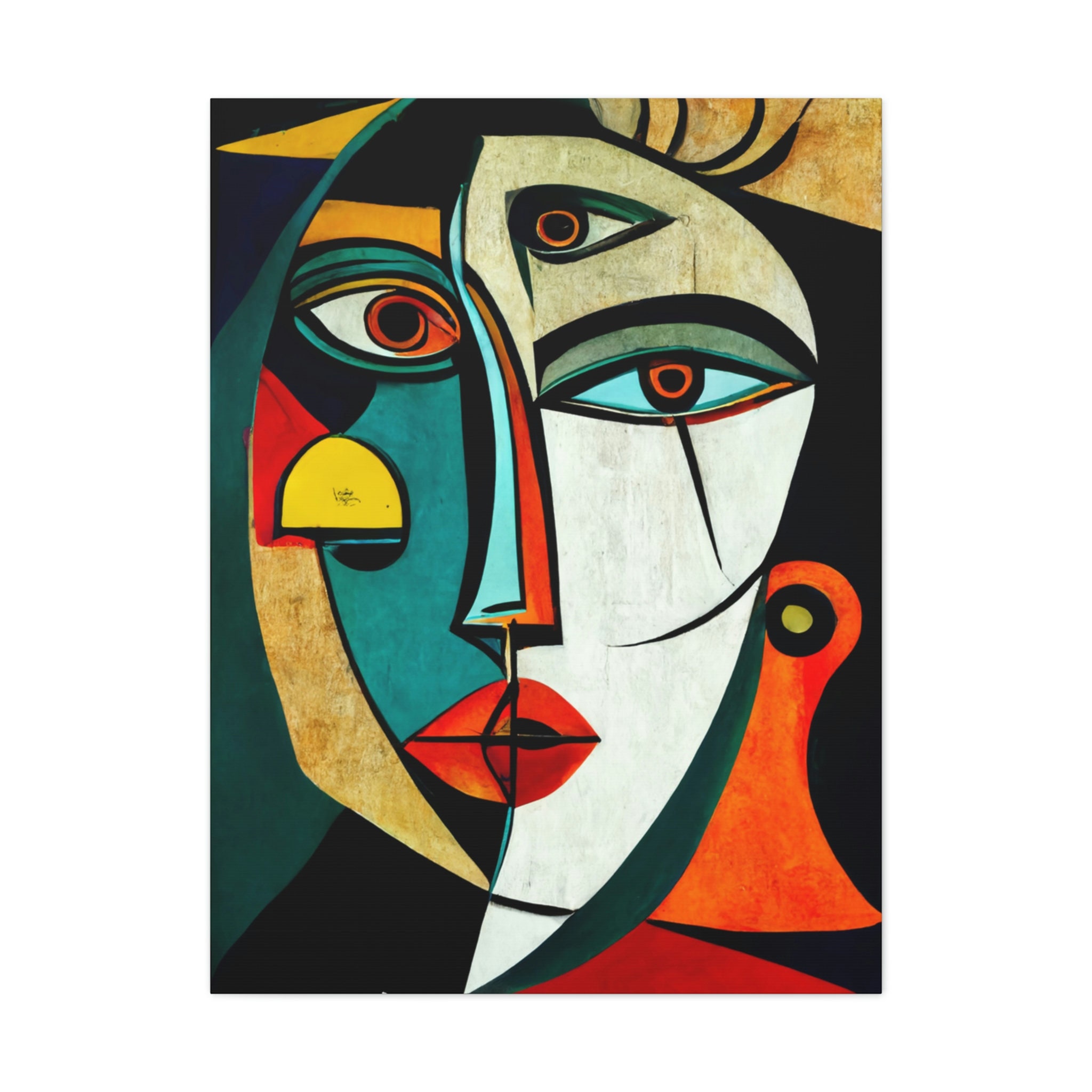 Modern Decor, Cubism Portrait, Art for Home, Gallery Wall, Contemporary ...