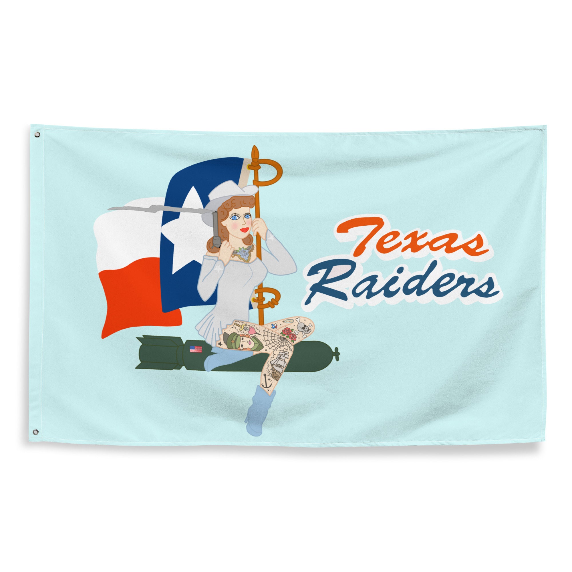 Tatted Texas Ranger Bomber Girl Retro WW2 Bomber Flag - Etsy