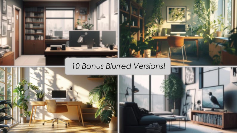 10 Modern Home Office Backgrounds | Realistic Background Bundle ...
