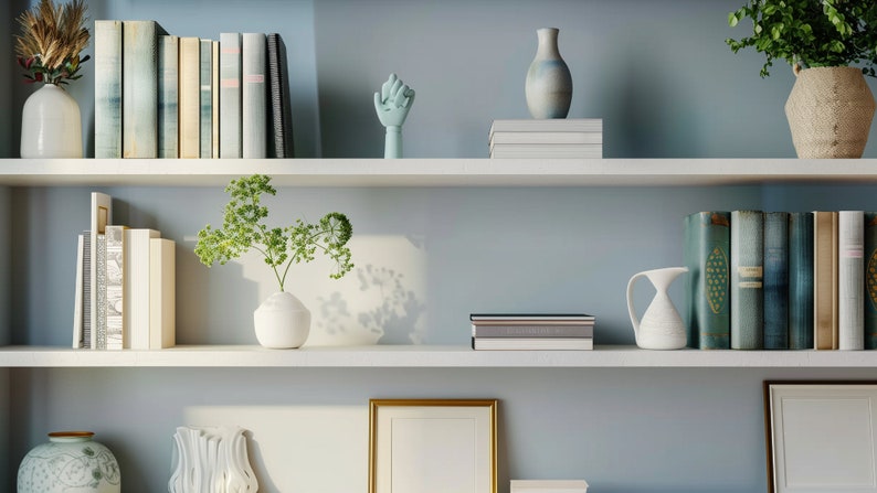 Modern Shelving Office Background | Home Shelves Background ...