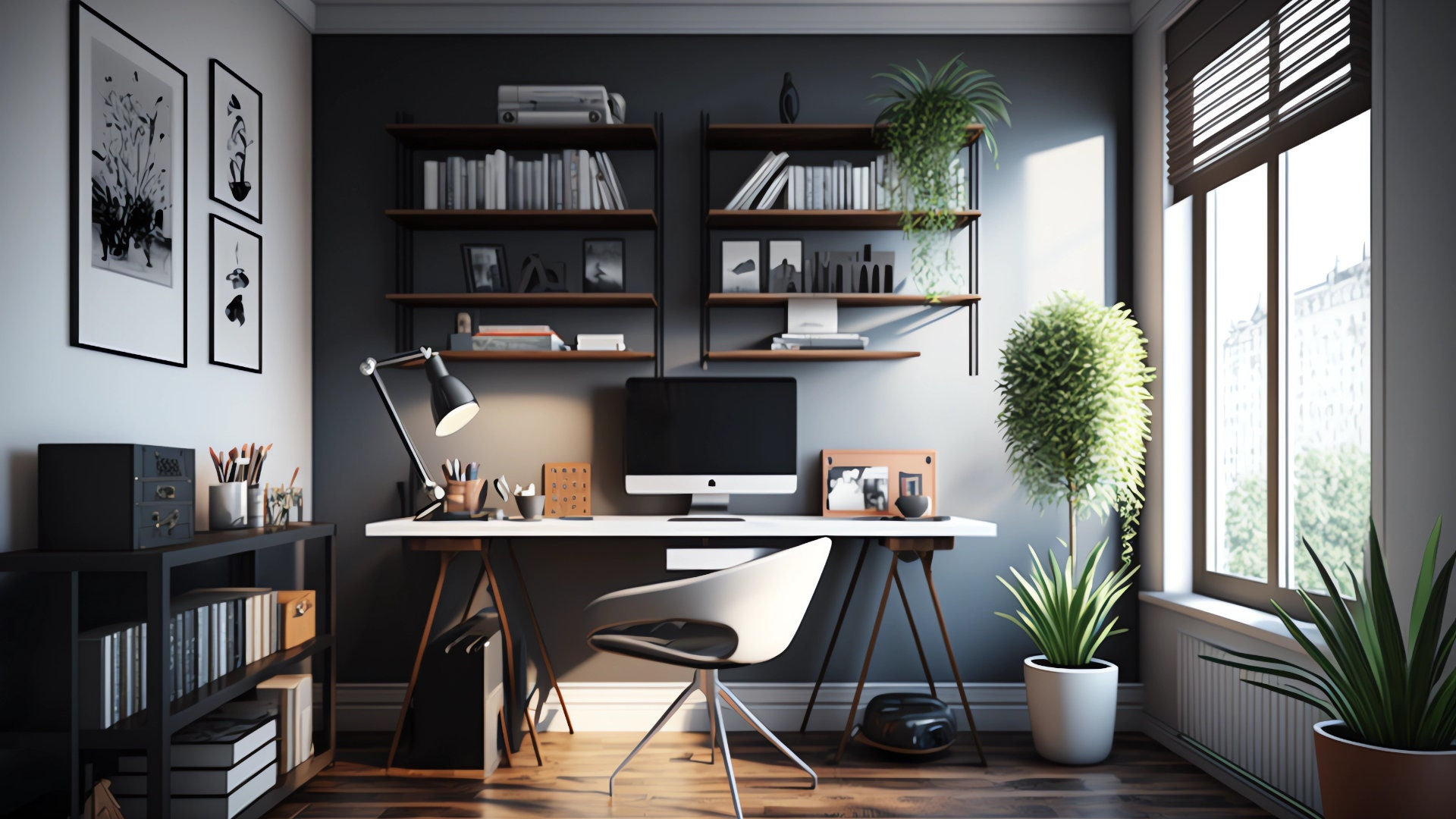 Modern Home Office Background | Realistic Zoom Background ...