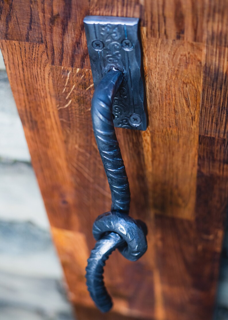 Industrial Steel Rebar Knotted Door Handles, Traditionally Hand Forged ...