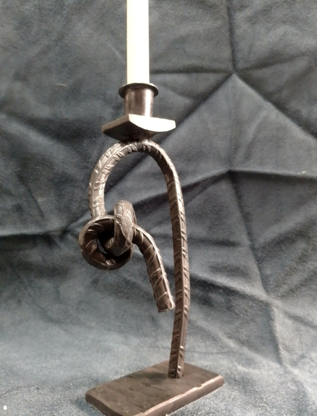 Large Knotted Rebar Candle Holder, Hand Forged by Blacksmith - Etsy
