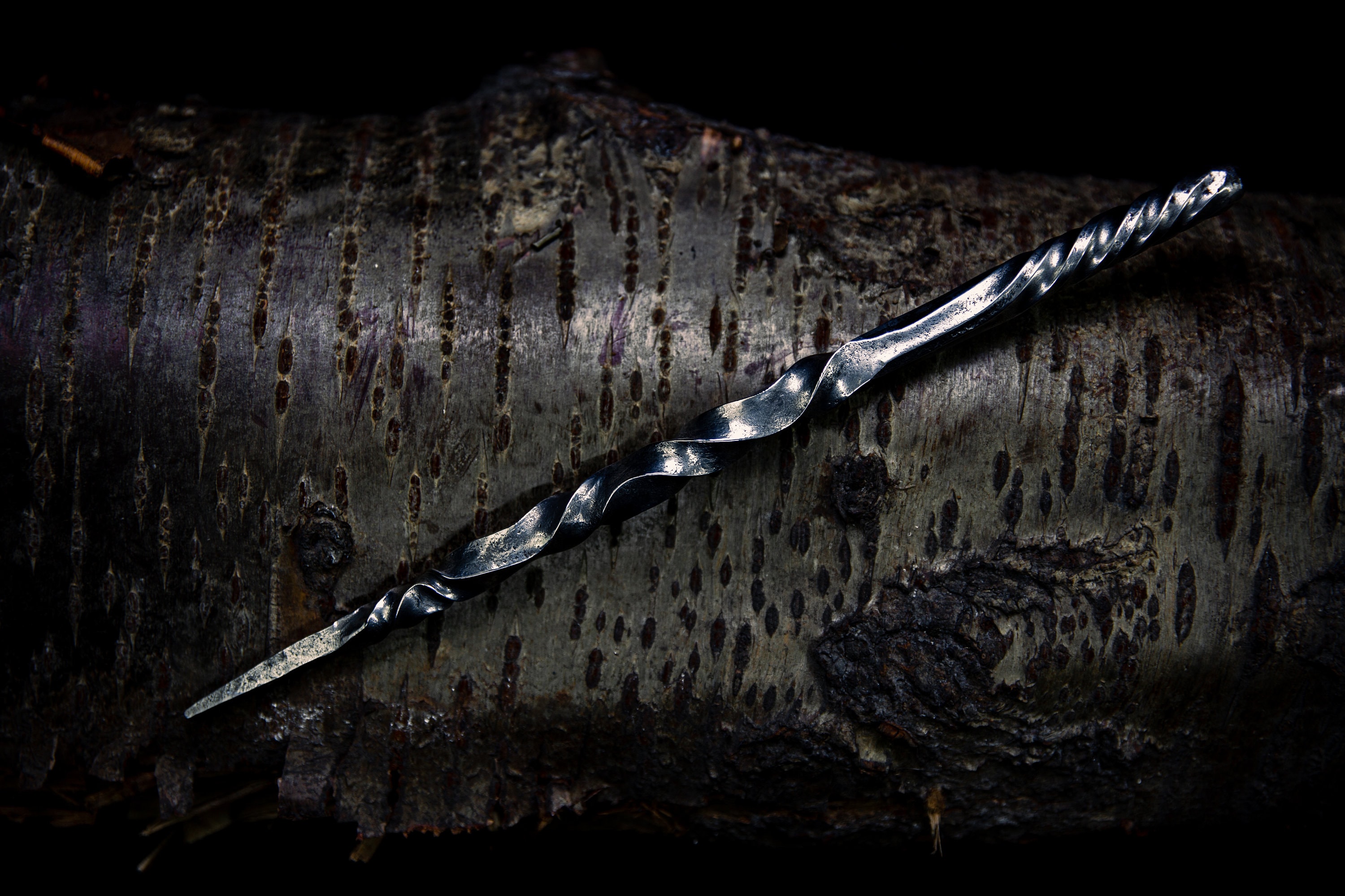 Sorcerer's Wave Iron Wand, Hand Forged - Etsy
