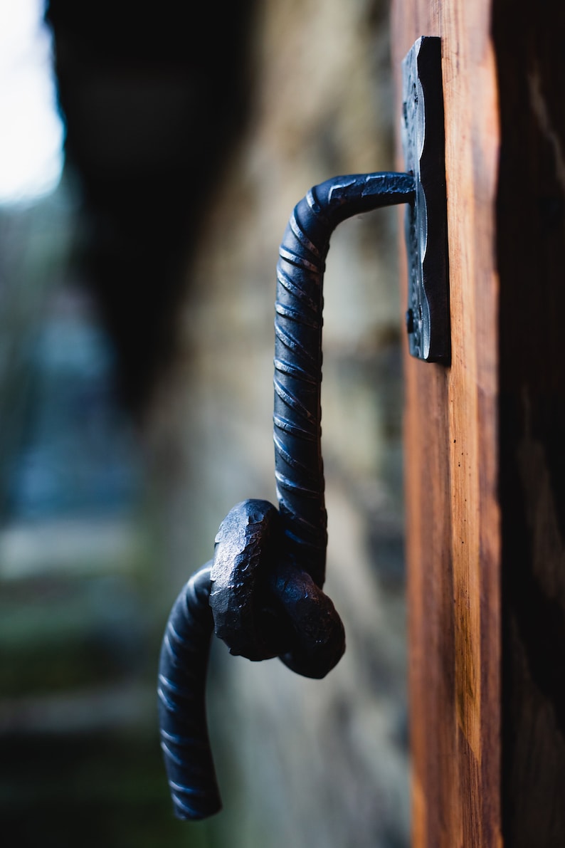 Industrial Steel Rebar Knotted Door Handles, Traditionally Hand Forged ...