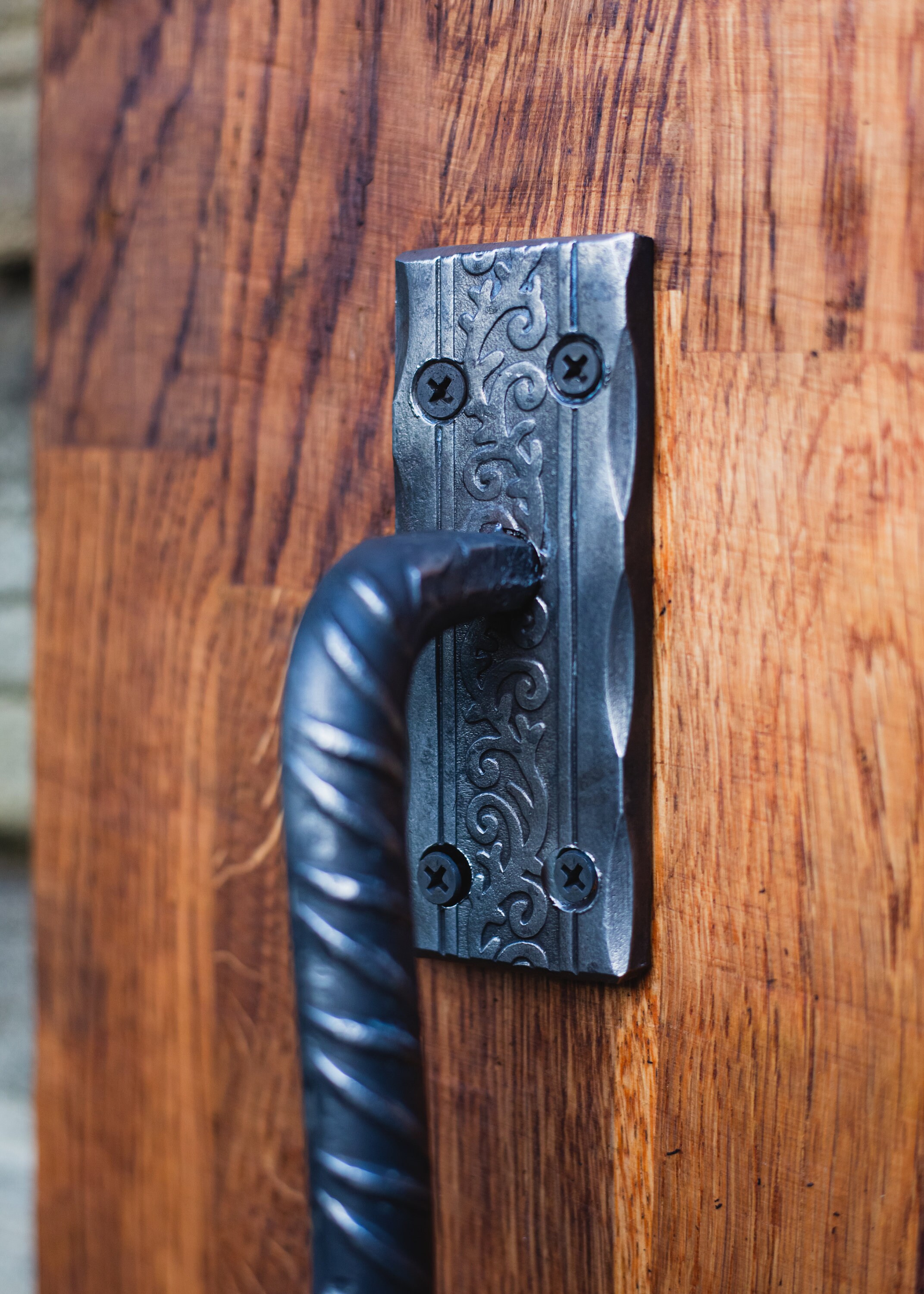 Industrial Steel Rebar Knotted Door Handles, Traditionally Hand Forged ...