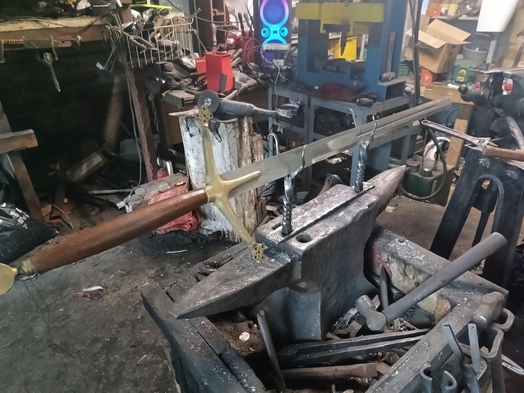 Hand Forged Steel Sword Stand: Custom Knife & Rifle Display - Etsy