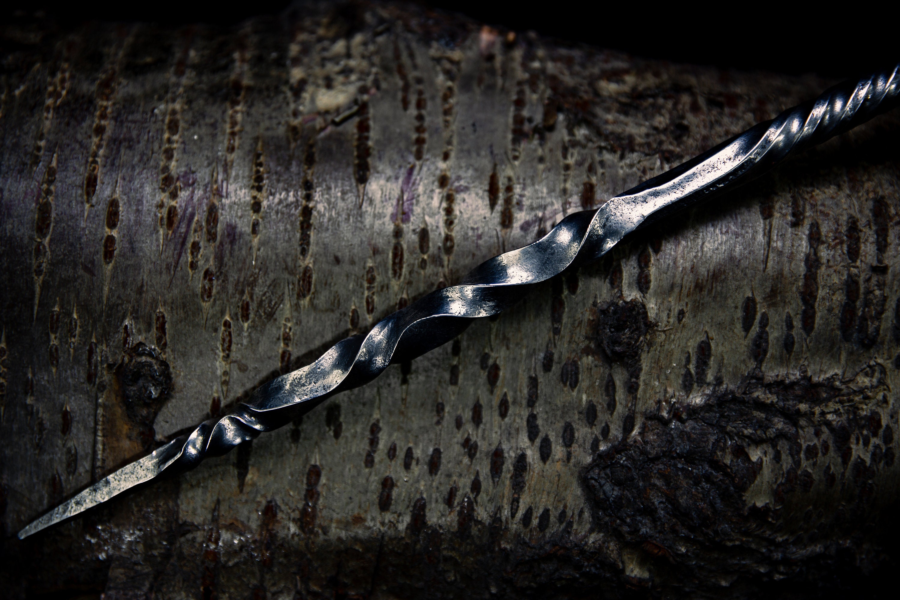 Sorcerer's Wave Iron Wand, Hand Forged - Etsy