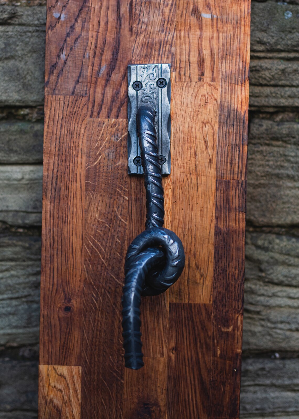 Industrial Steel Rebar Knotted Door Handles, Traditionally Hand Forged ...