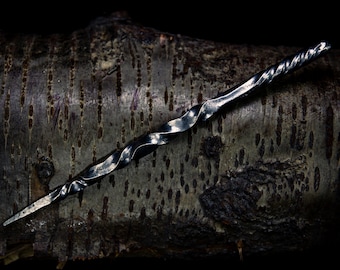 Wand of Iron Hand Forged Magic Wand With Faceted Crystal Shaped Handle ...
