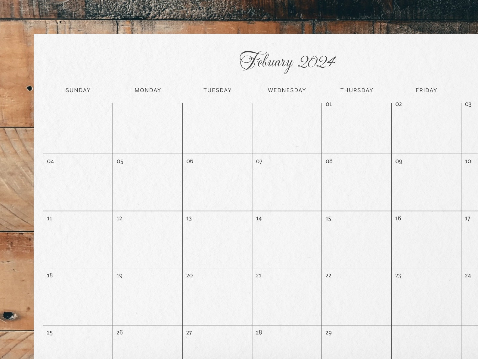 2024 Monthly Planner, 2024 Minimal Black and White Monthly Calendar, A4 ...