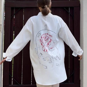 Handmade White Shirt Rose - Etsy