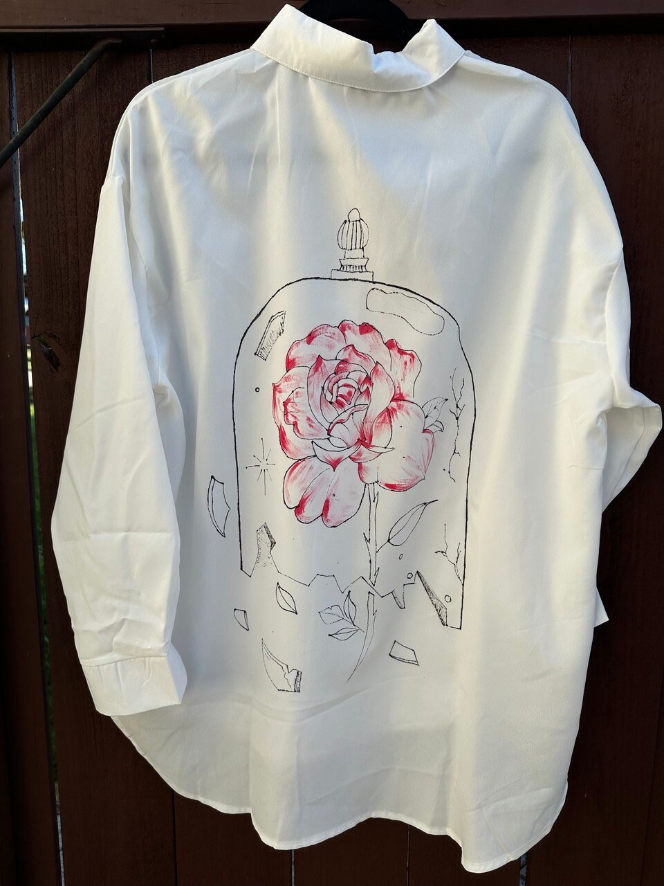 Handmade White Shirt Rose - Etsy
