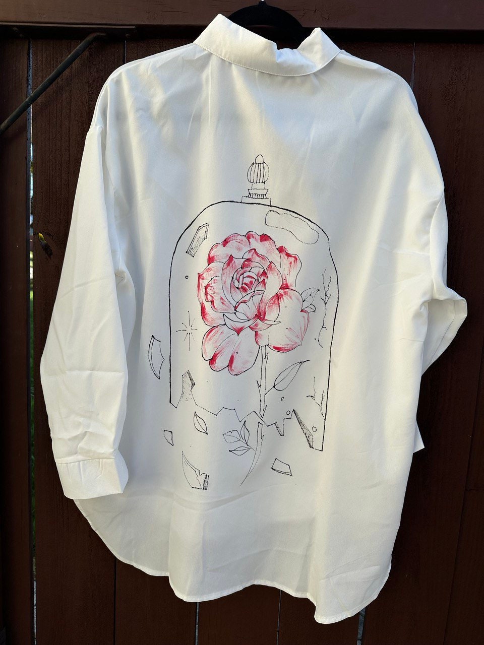 Handmade White Shirt Rose - Etsy