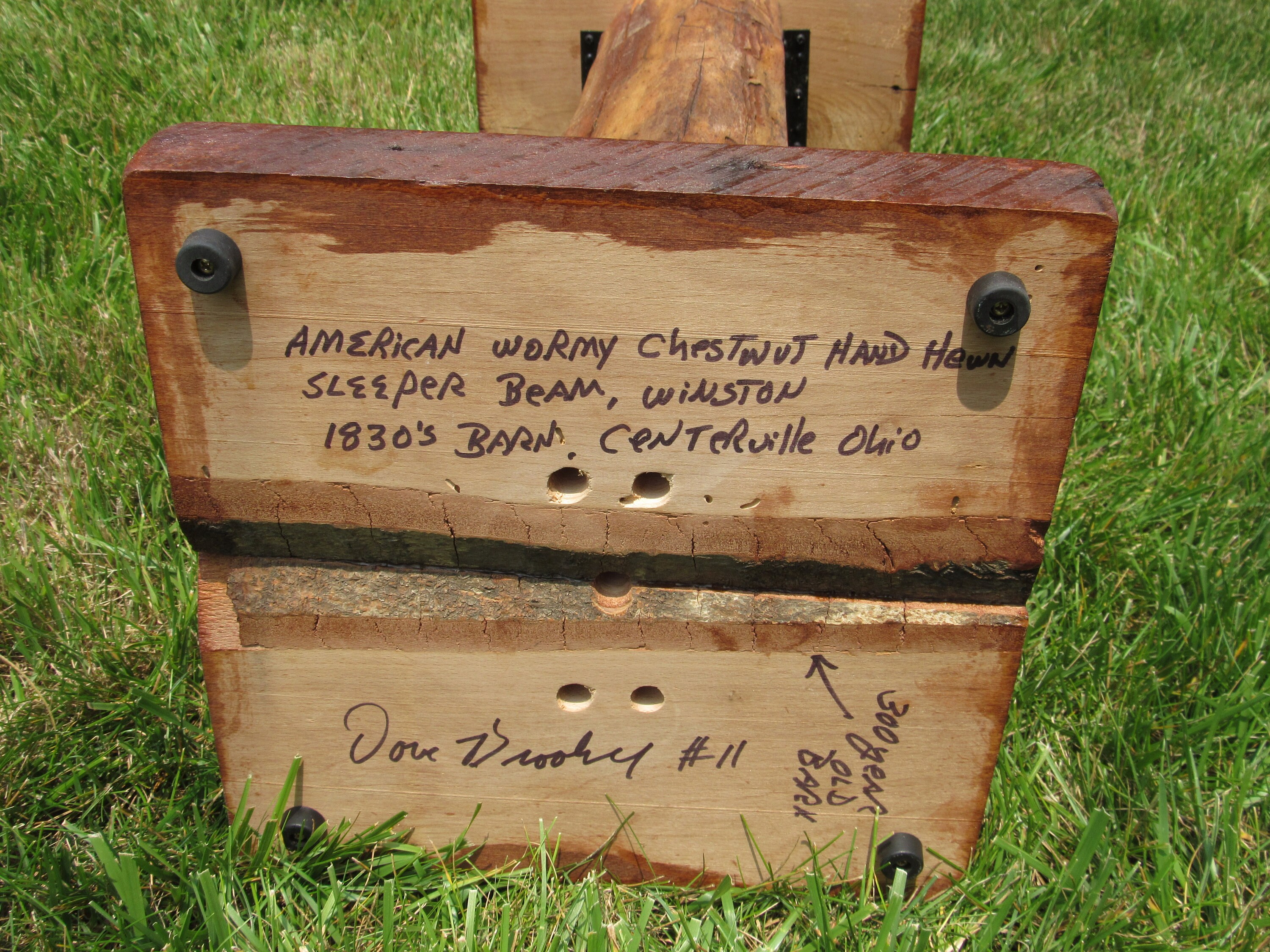 Barn Beam Table Wormy Chestnut From 1830s Ohio Barn, Hand Hewn Wormy ...