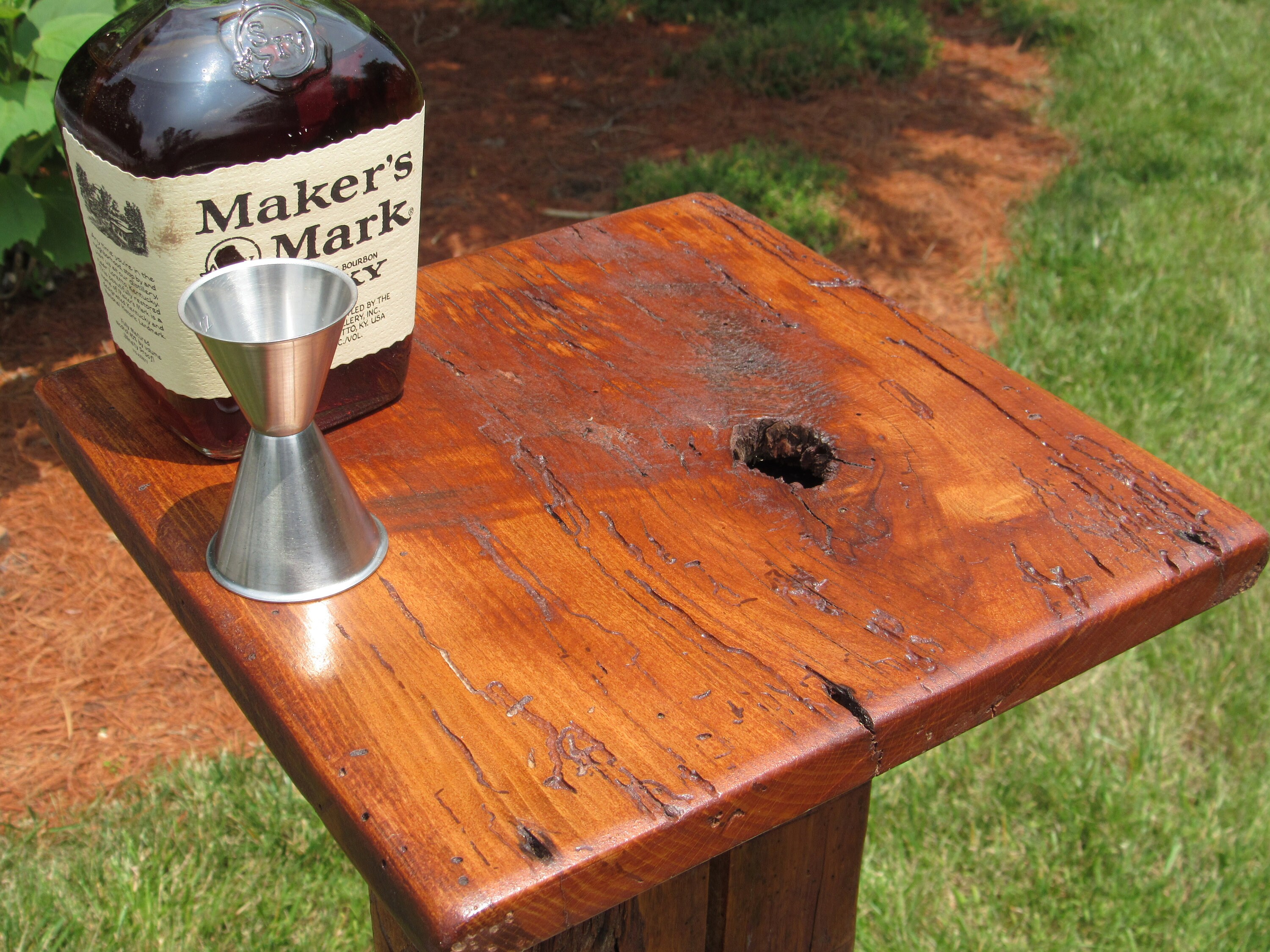 Barn Beam Table Wormy Chestnut From 1830s Ohio Barn, Hand Hewn Wormy ...