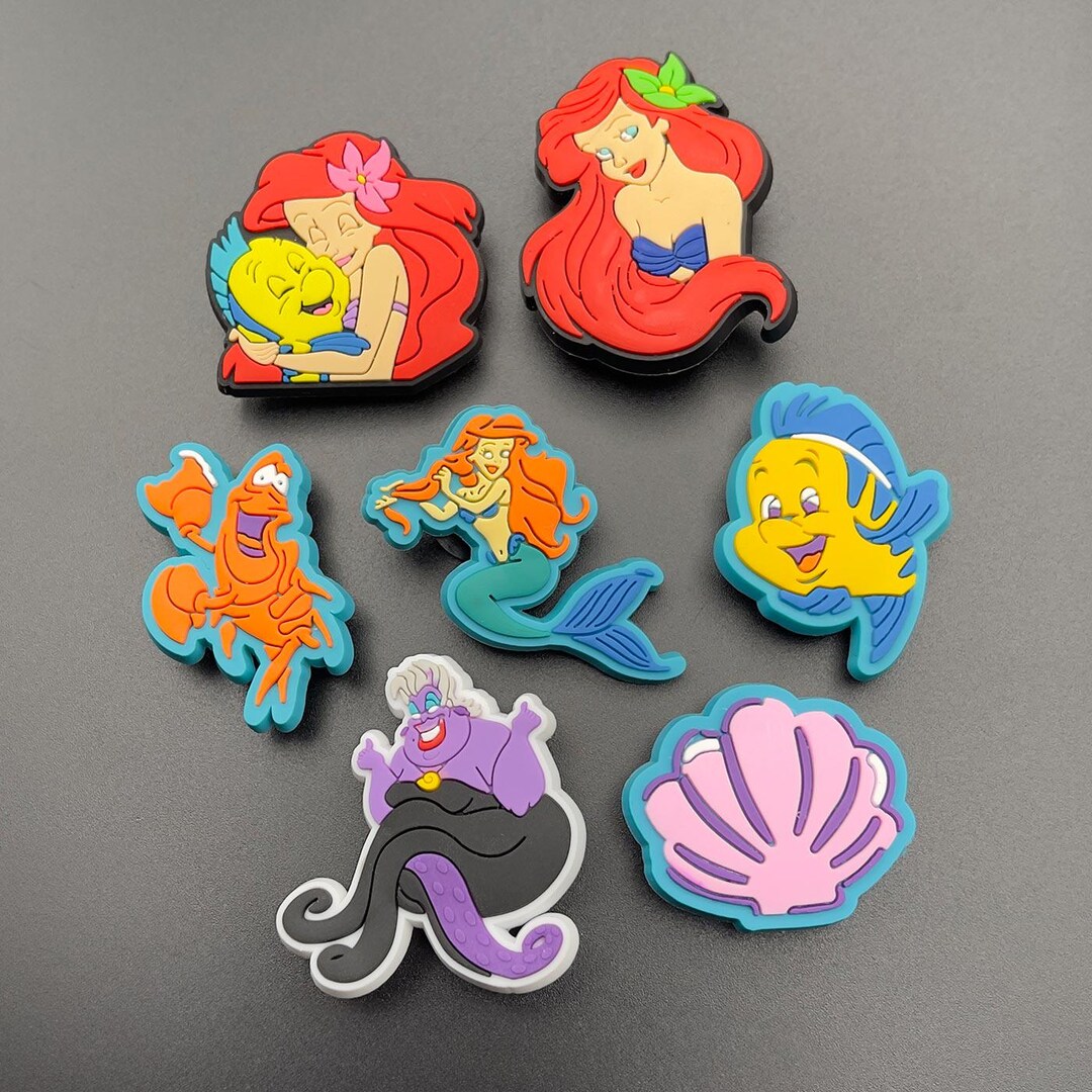 Cartoon Croc Charms for Clogs Mermaid Themed Girls Womens Shoe Charm ...