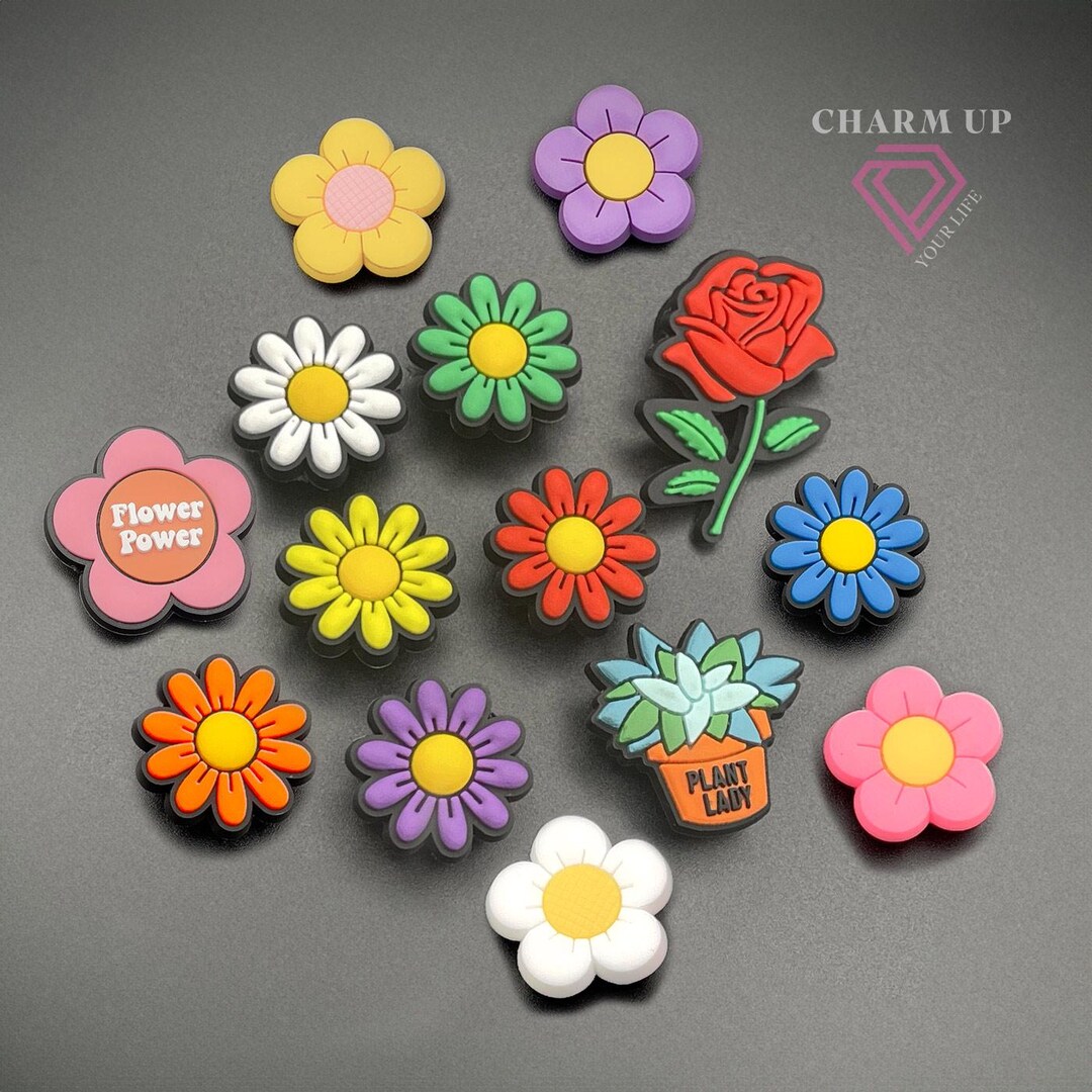 Flower Croc Charms for Clogs Shoe Charm Set Bundle or Individual Red ...