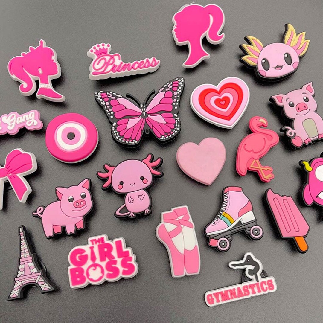 Pink Clog Charms : 30+ Designs Shoe Charm Cute Girls Womens Kids Girly ...