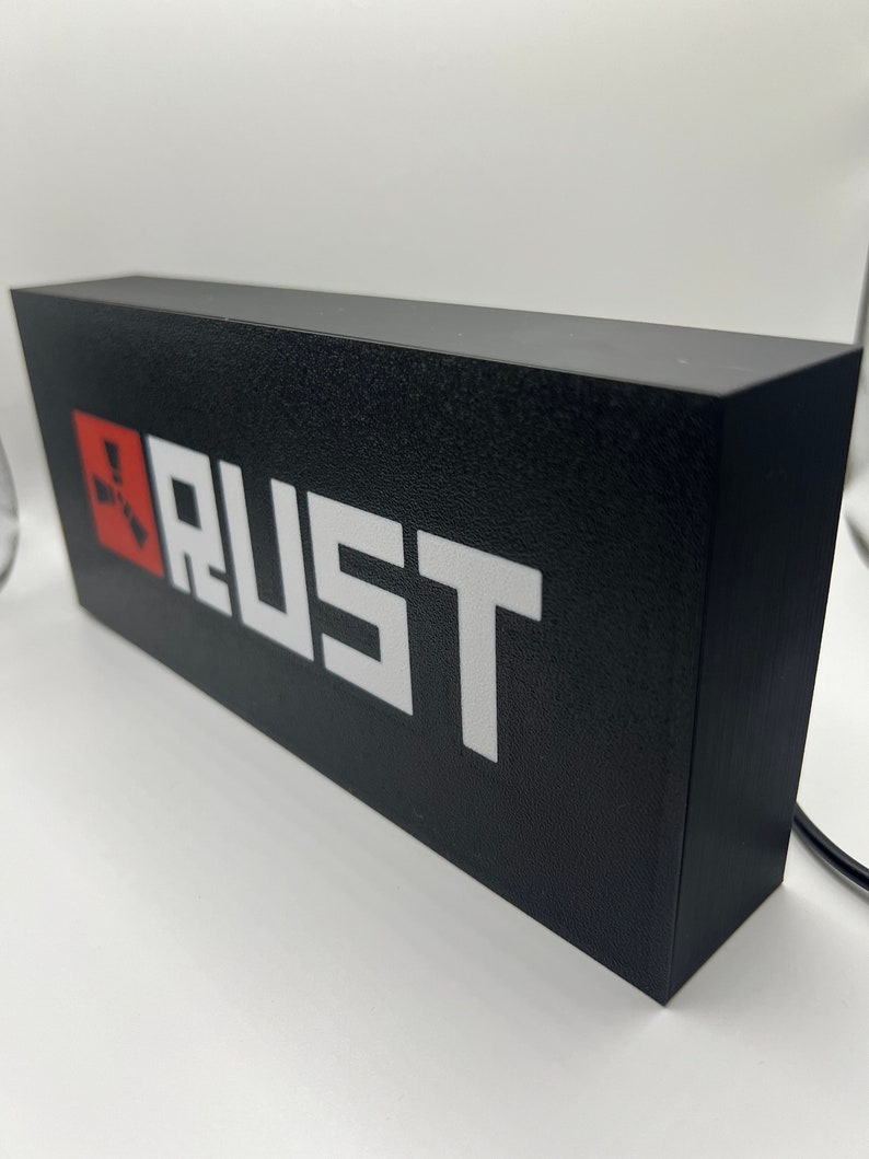 Rust Game Light Box 3D Printed LED Sign, RGB Gaming Decor, USB Powered ...