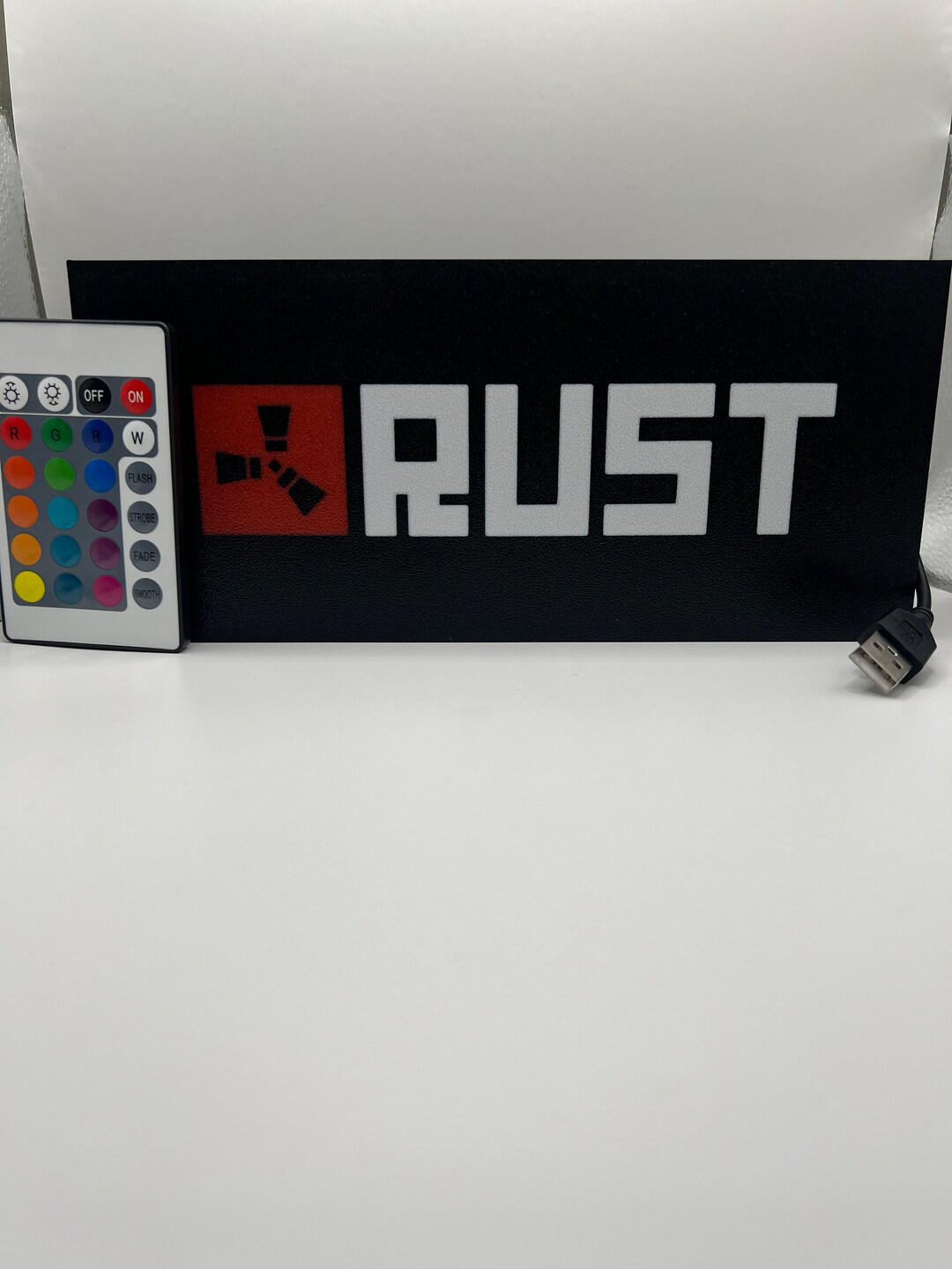 Rust Game Light Box 3D Printed LED Sign, RGB Gaming Decor, USB Powered ...
