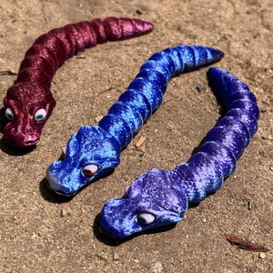 Flexi Ball Python Keychain 3D Printed Lifelike Snake Design - Etsy