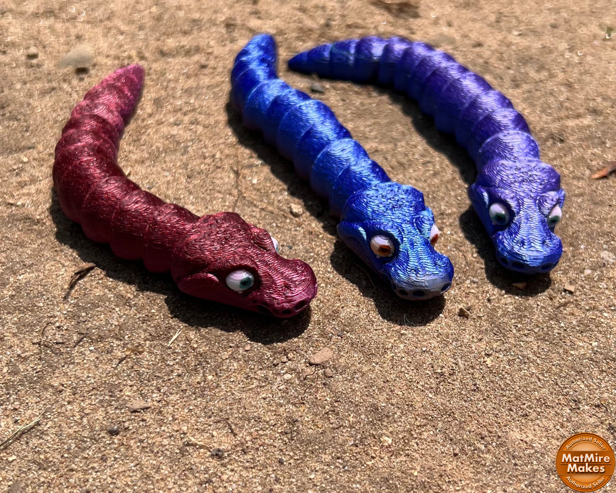 Flexi Ball Python Keychain 3D Printed Lifelike Snake Design - Etsy