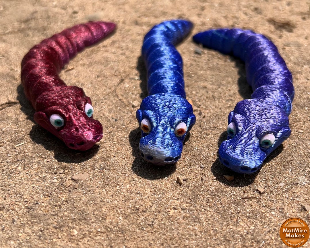 Flexi Ball Python Keychain 3D Printed Lifelike Snake Design - Etsy