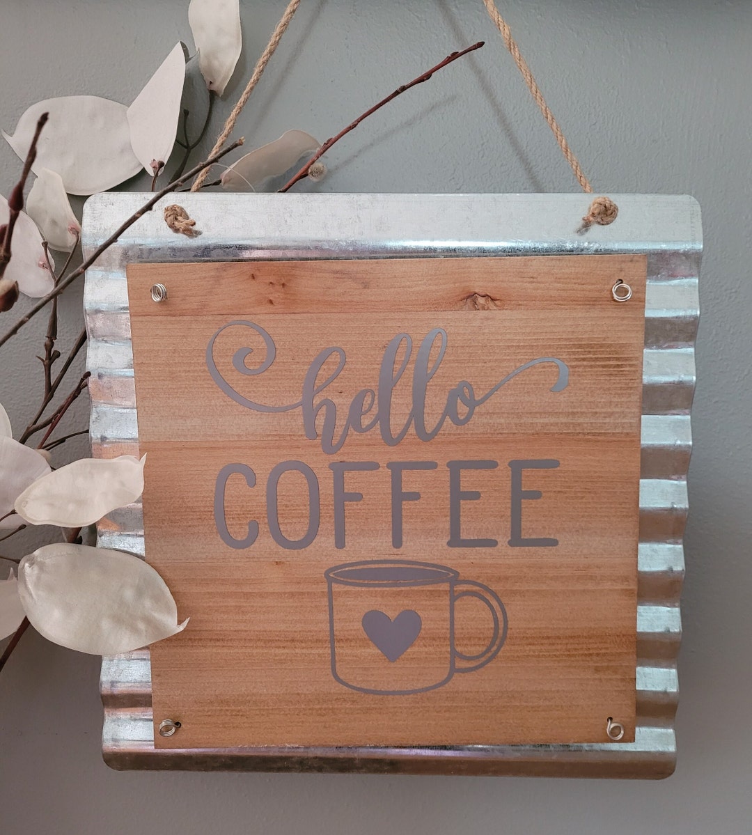 Hello Coffee, Stained Wood With Vinyl Lettering. Coffee Love. Great ...