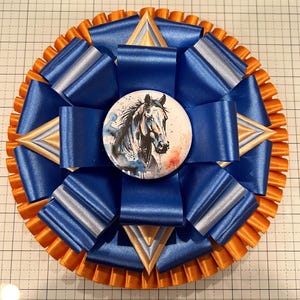 Rosette Ruffle Award Ribbon Personalized With 7 1/2" Rosette and 22 ...