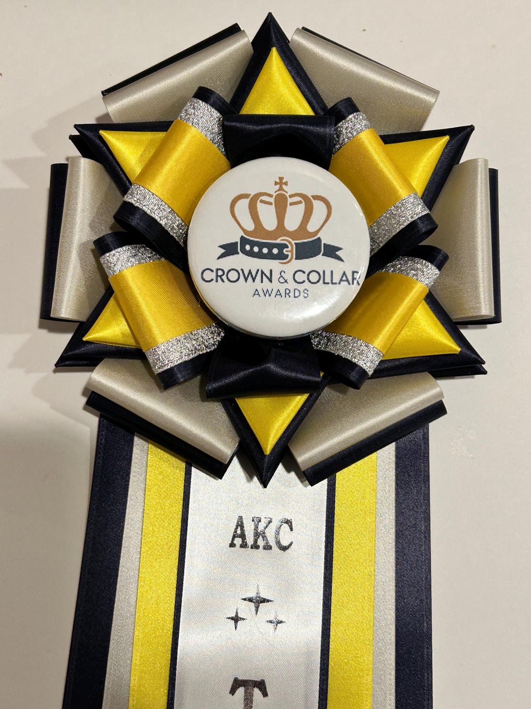 Personalized Award Ribbon: 6.5" Rosette, 17" Streamer - Dog, AKC, Horse ...