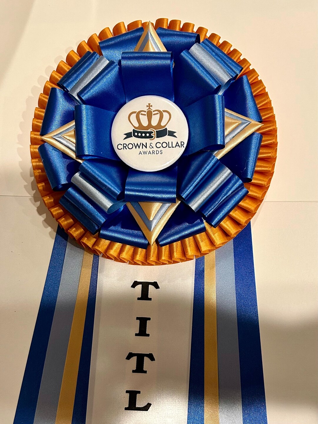 Rosette Ruffle Award Ribbon Personalized With 7 1/2" Rosette and 22 ...