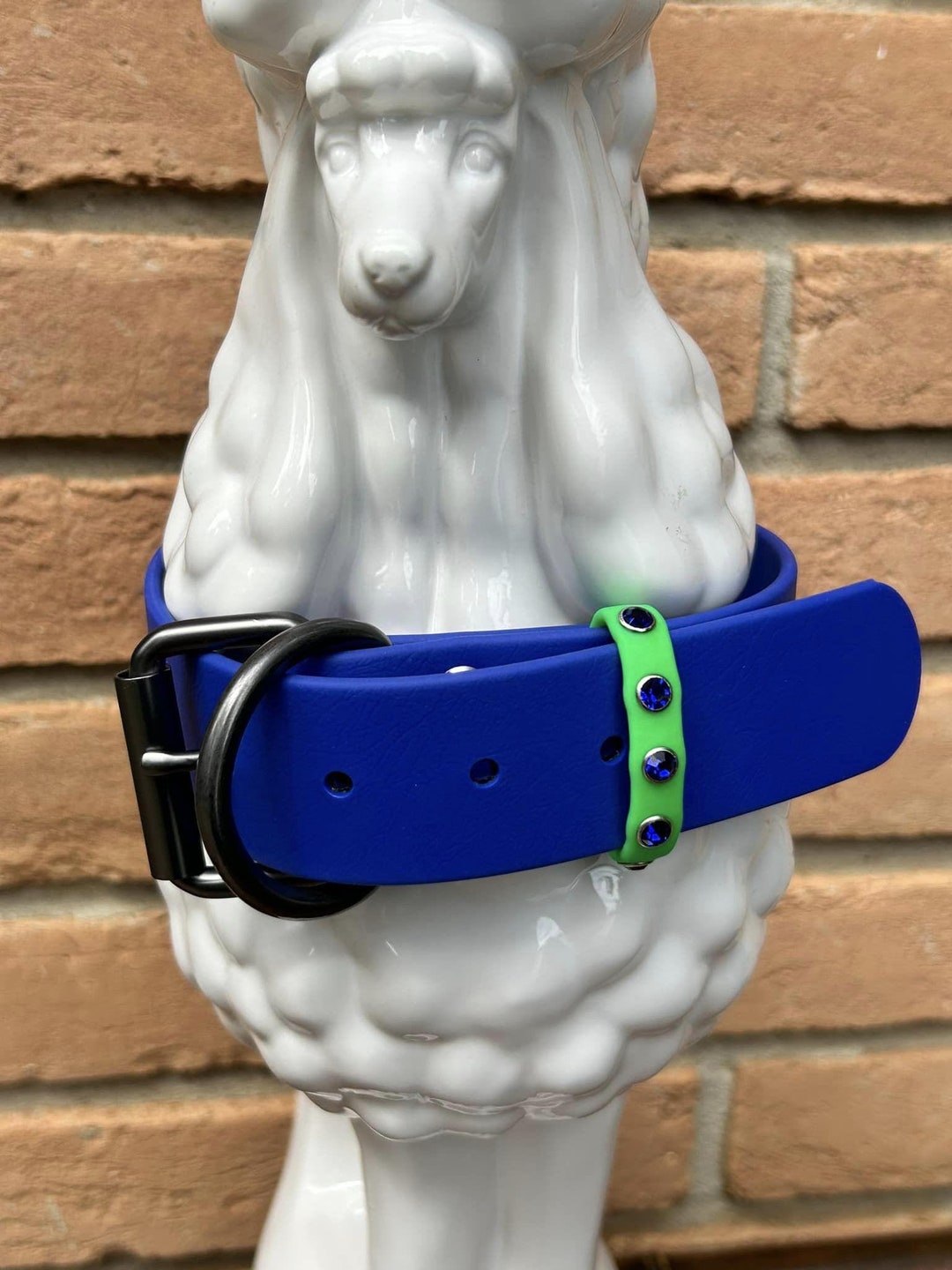 Royal Blue Biothane Dog Collar: Waterproof With Crystal Detail (17-20 ...
