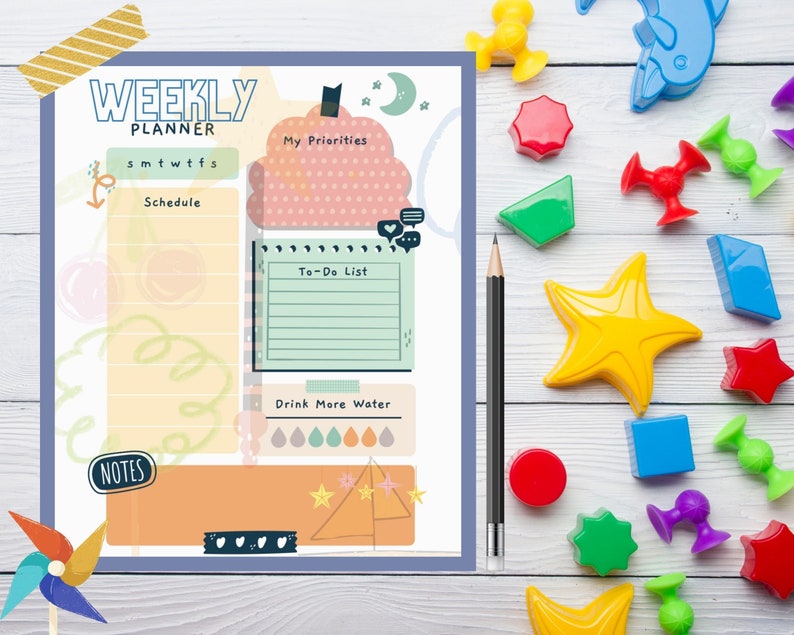 Kids Planner Printable Kids Weekly Planner Printable Kids - Etsy