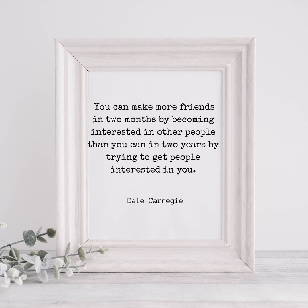 Printable Wall Art | Carnegie Quote | Friends | Literary Print - Etsy