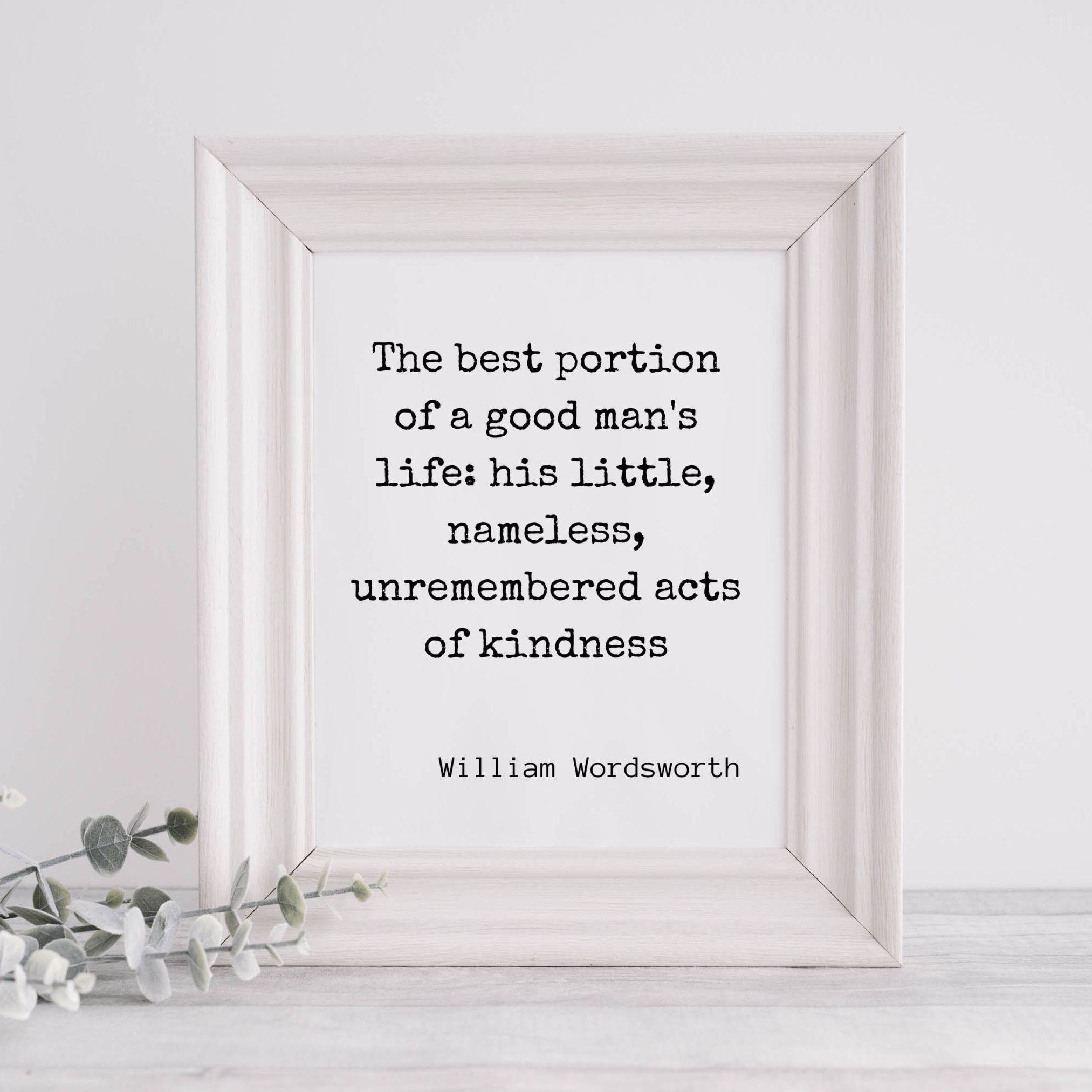 Printable Wall Art | Wordsworth Quote | the Best Portion | Literary ...