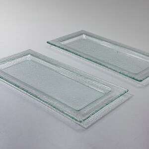 Fused Glass Plate, Set of 2 Rectangle Glass Tray, Handmade Glass Tray ...