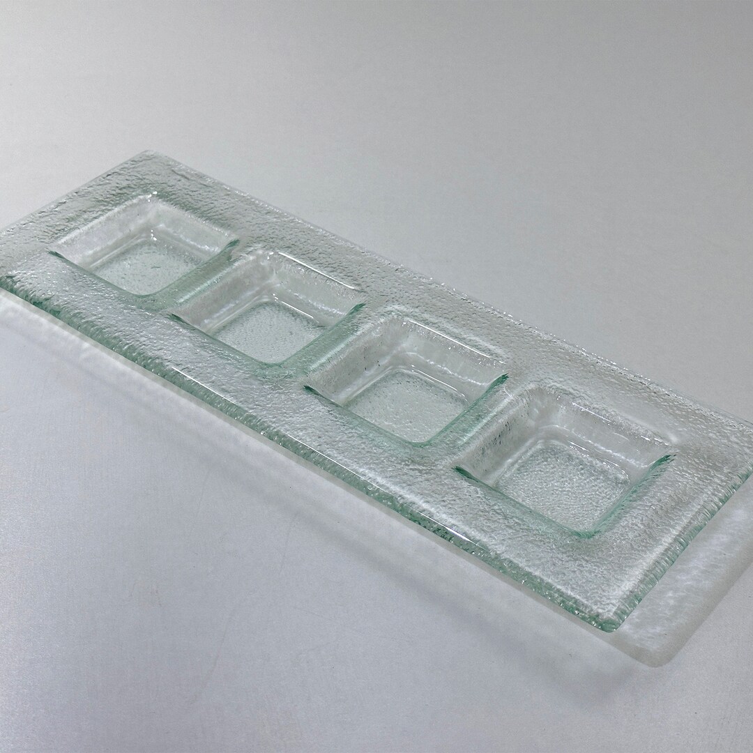 Fused Rectangle Glass Tray for Sauce, Sauce Tray, Sauce Plate, Clear ...