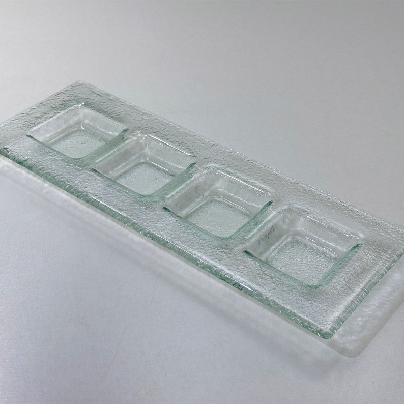 Fused Rectangle Glass Tray for Sauce, Sauce Tray, Sauce Plate, Clear ...