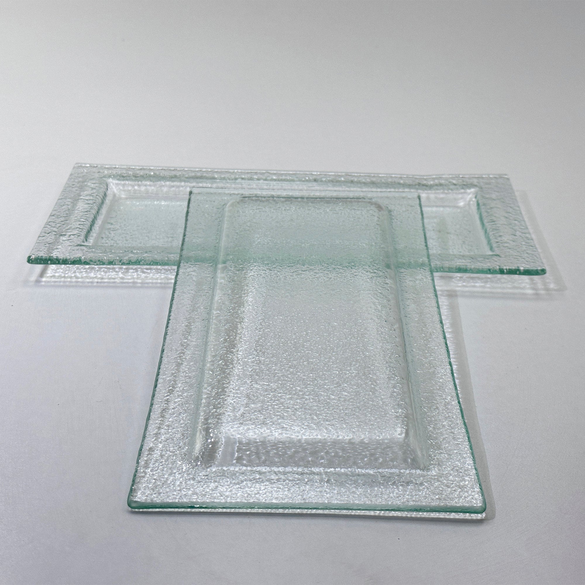 Fused Glass Plate, Set of 2 Rectangle Glass Tray, Handmade Glass Tray ...