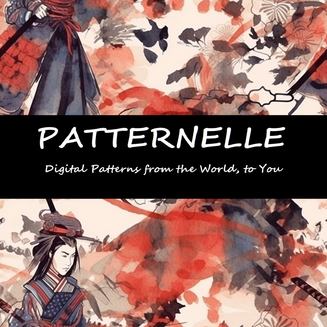 Samurai Variation 5 Tiled Pattern, Digital Print Download, Japanese ...