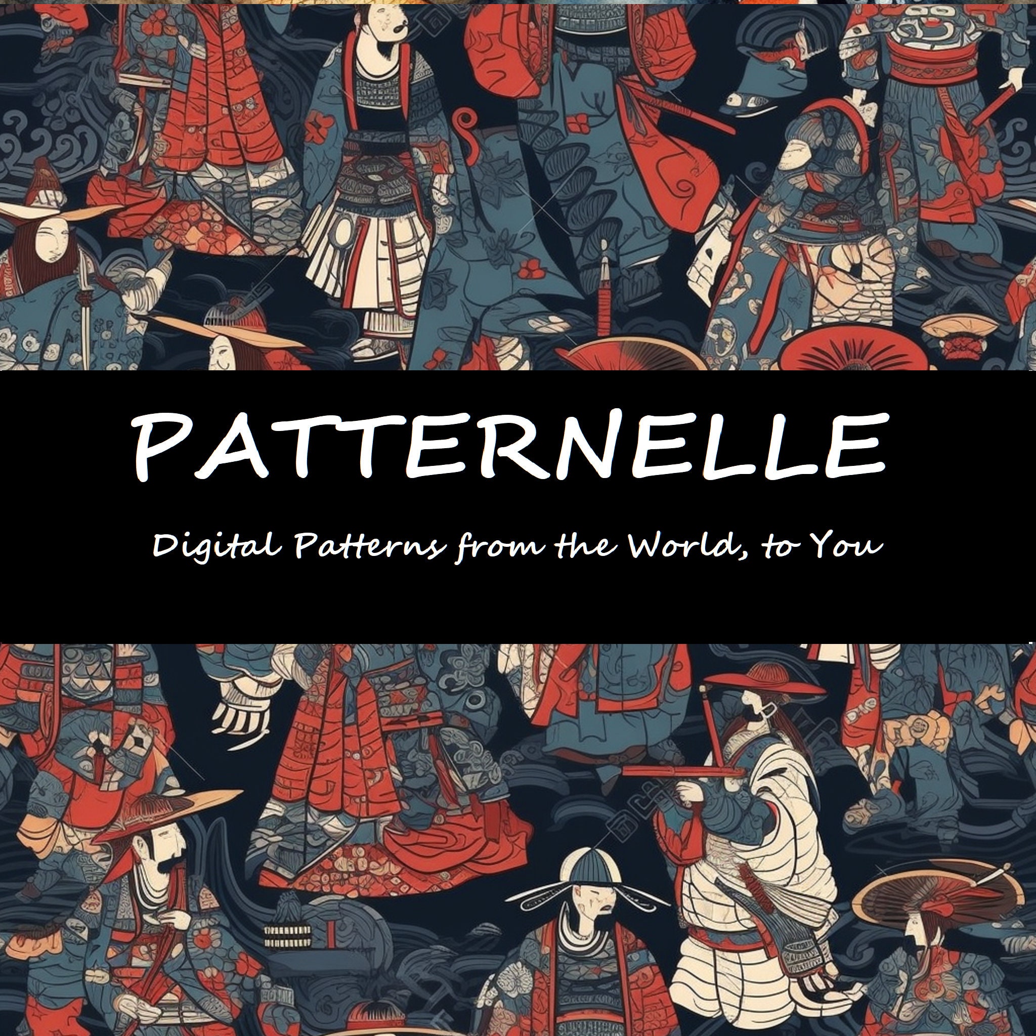 Samurai Variation 1 Tiled Pattern, Digital Print Download, Japanese ...